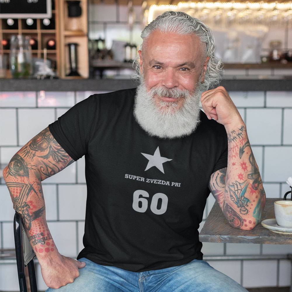 Majica z napisom za rojstni dan super zvezda pri 60 - Smešne majice