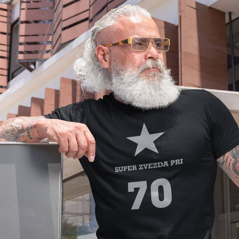 Smešna majica za rojstni dan super zvezda pri 70 - Smešne majice